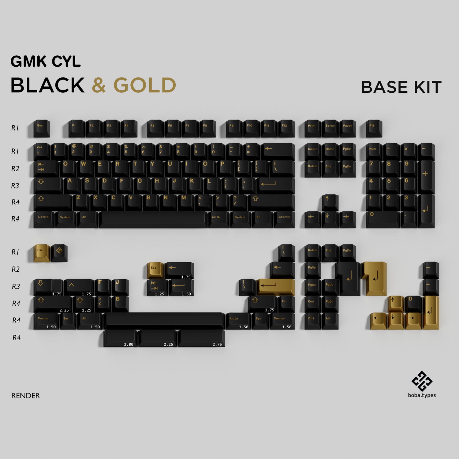 GMK CYL Black & Gold