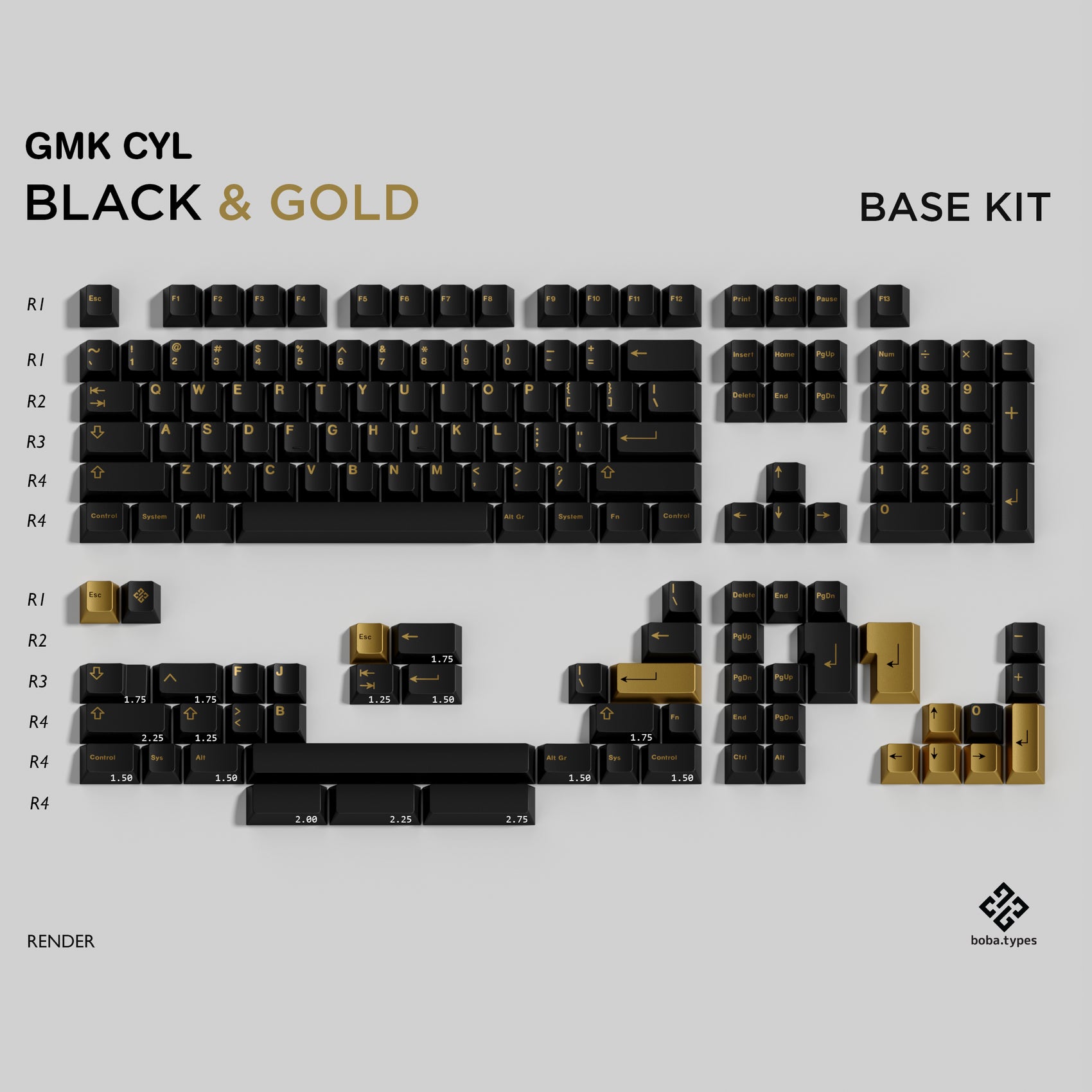 GMK CYL Black & Gold